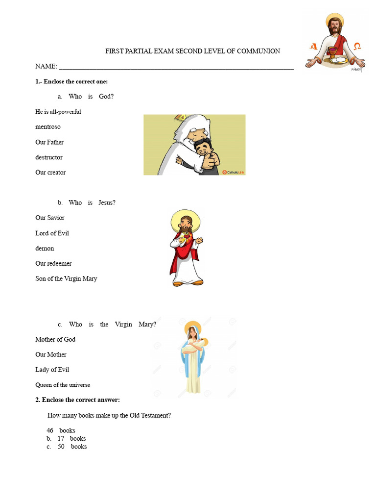 First Partial Exam Second Level of Communion | PDF