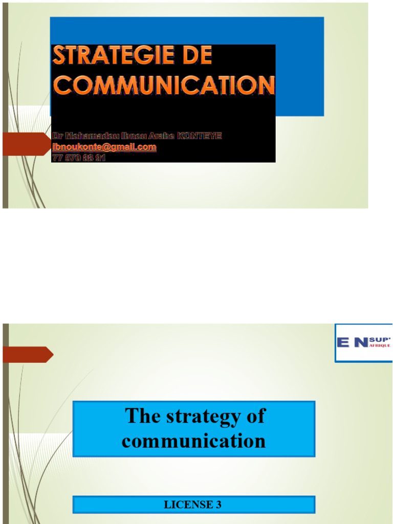 Communication Strategy Course Ensup Gpe Ad l3 | PDF | Marketing ...