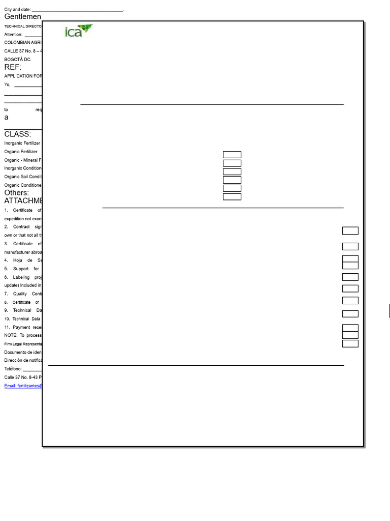 Fertilizer Registration Application Form | PDF | Fertilizer | Dose ...
