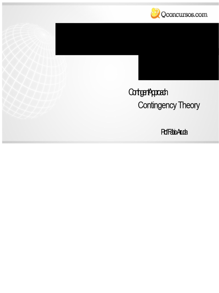 Contingency Theory Part 01 | PDF