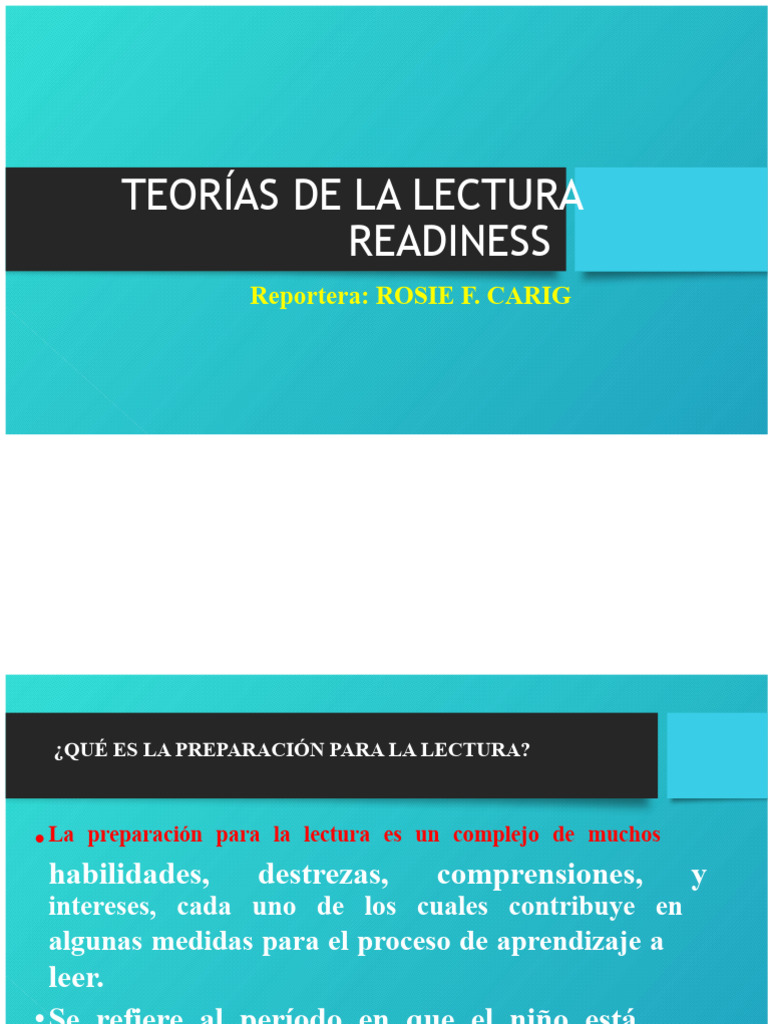 Teorías de La Preparación para La Lectura | PDF | Literatura | Escritura