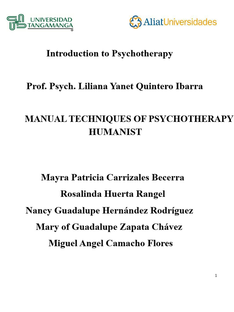 Humanist Therapy Manual PDF | PDF | Psychotherapy | Humanistic Psychology