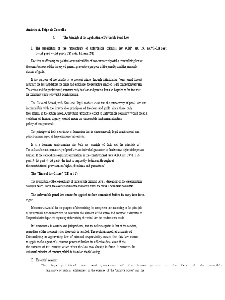 Favorable Penal Law and Non-Retroactivity | PDF | Ex Post Facto Law ...