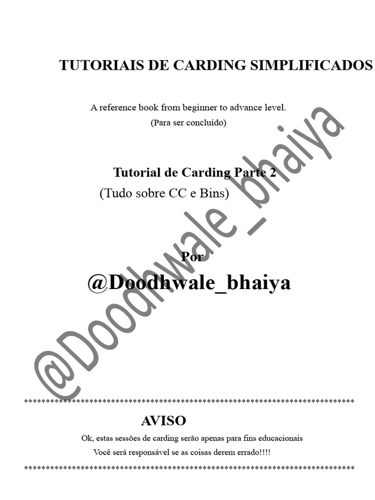 Tutoriais de Carding: CC e Bins Explicados | PDF | Cartão de crédito ...
