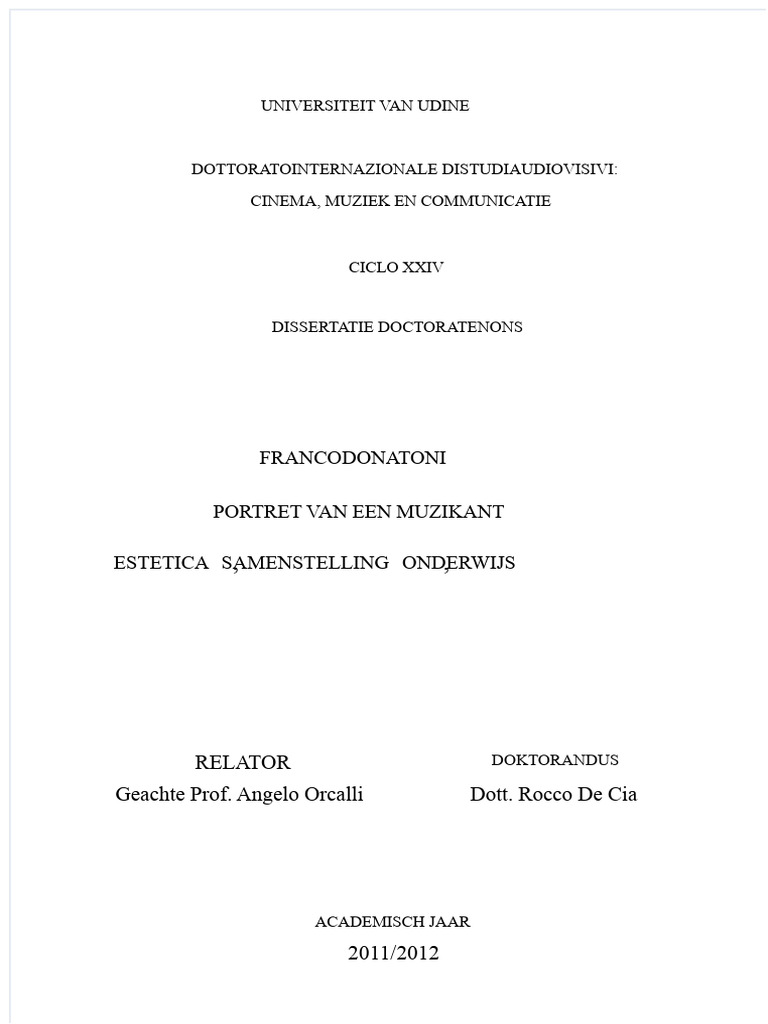 Scriptie Over Donatoni | PDF