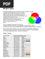 RGB Colour Names and Hex Codes List | PDF | Cyan | Blue