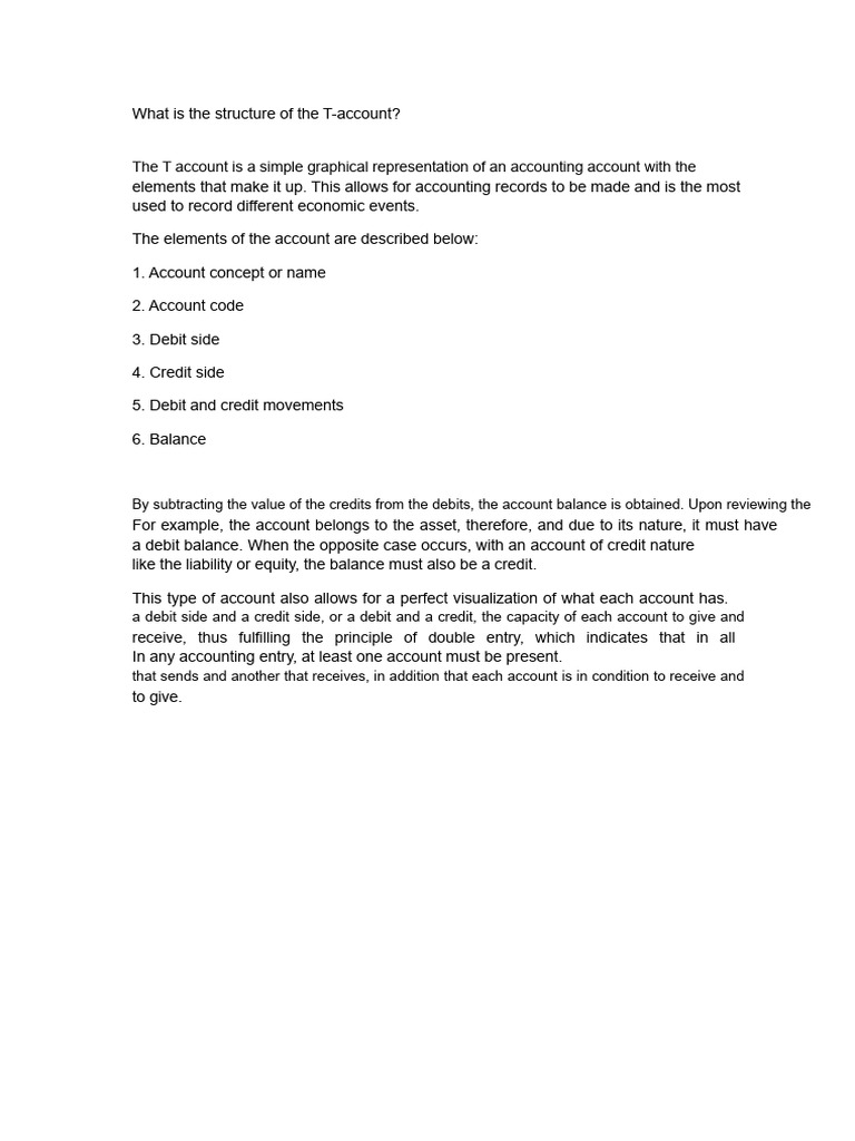 Understanding T-Account Structure | PDF