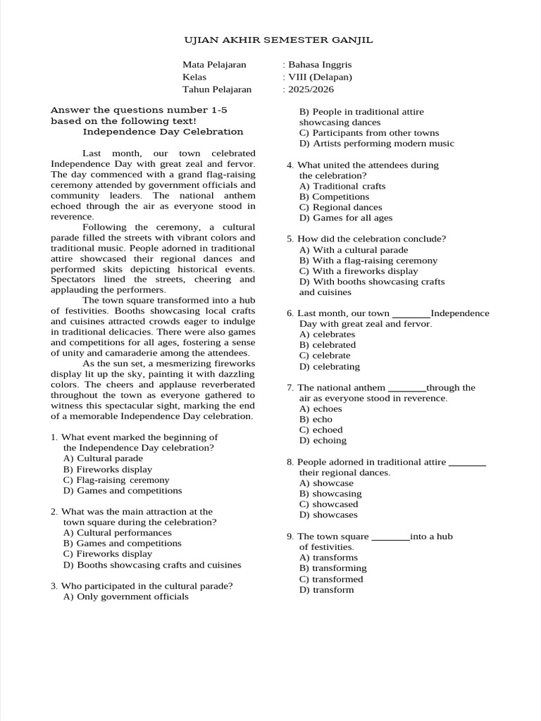 Soal Kelas 8 | PDF | The Ugly Duckling