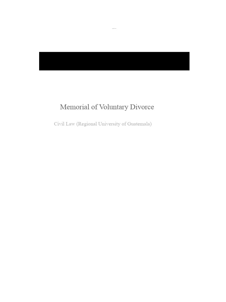 Voluntary Divorce Memorandum | PDF | Divorce | Marriage