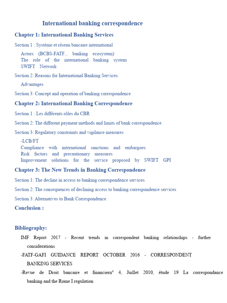 International Banking Correspondence | PDF