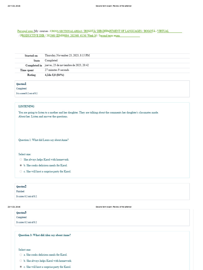 Second Term Exam - Review of The Attempt | PDF