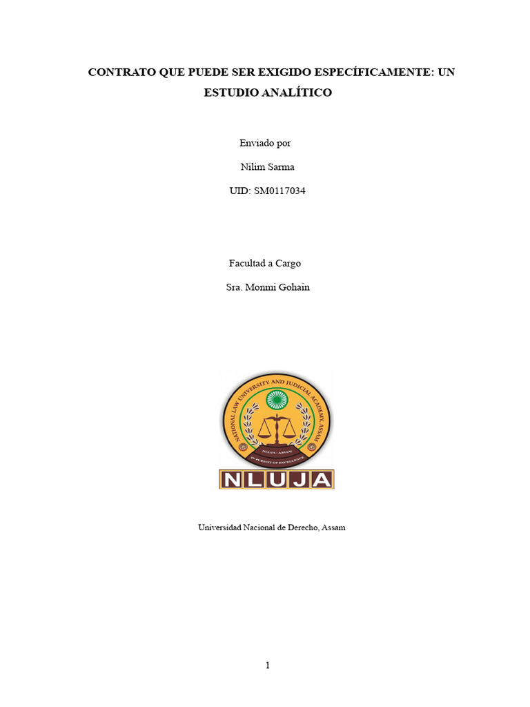 Contratos Que Pueden Ser Exigidos Específicamente | PDF | Desempeño ...