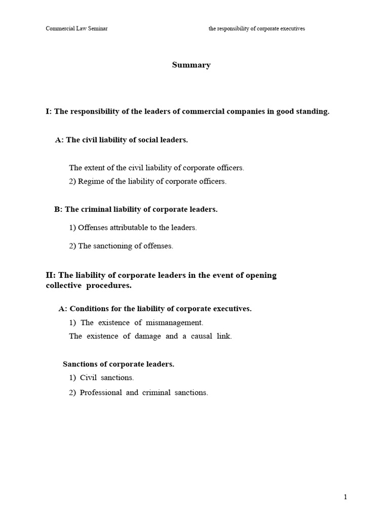 Corporate Executive Liability Overview | PDF | Fraud | Legal Liability