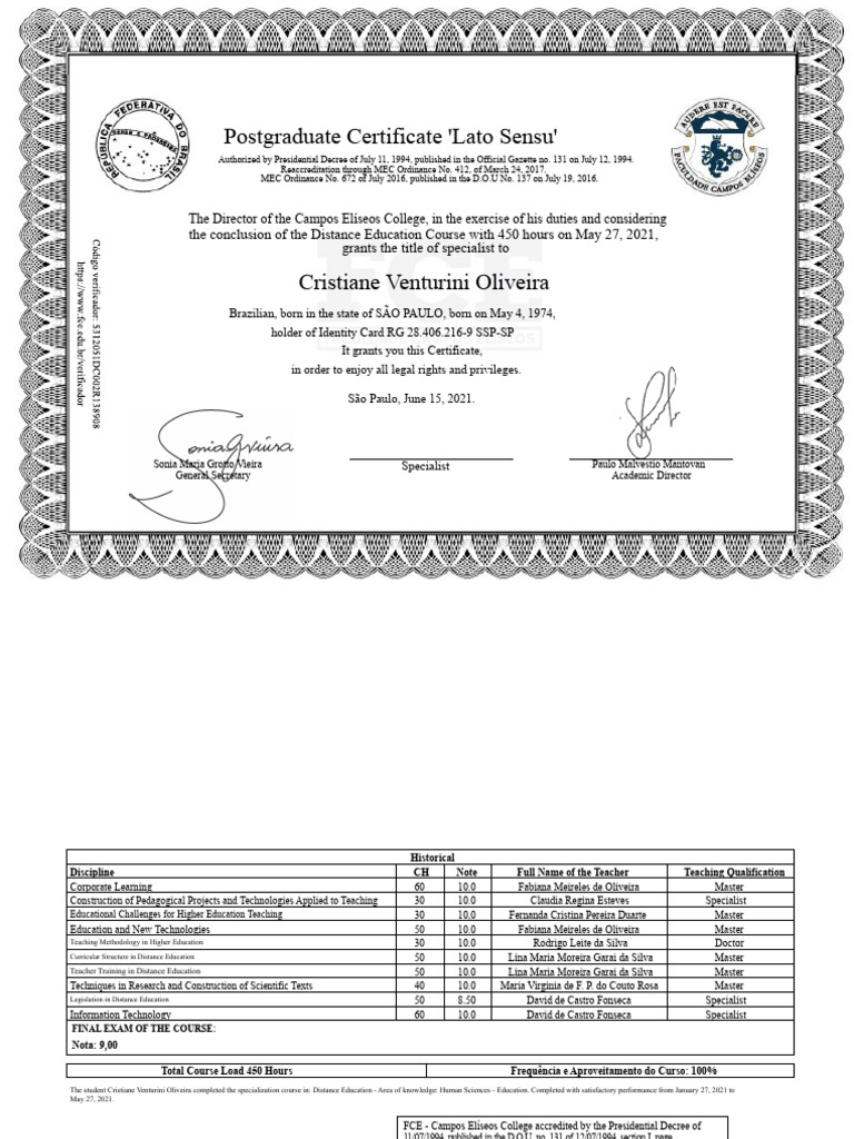 Postgraduate Certificate in Distance Education | PDF | Educational Stages