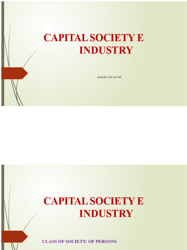 Ucasal SOCIETY OF CAPITAL AND INDUSTRY | PDF | Partnership | Employment