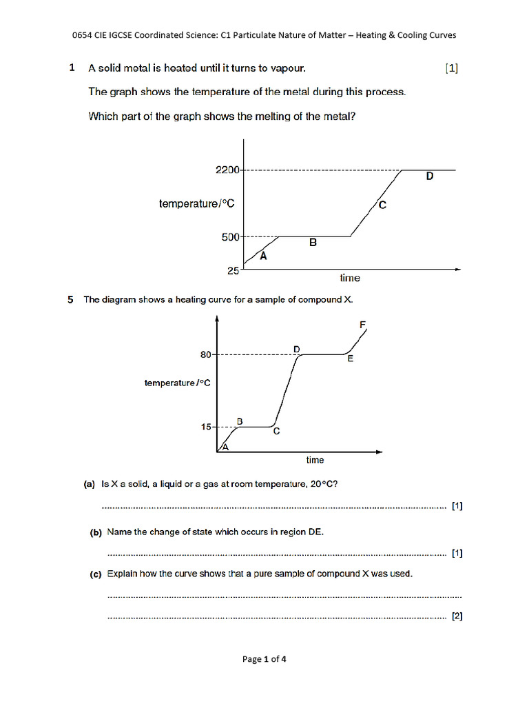 2 - Heating, Cooling Curves Teacher QP | PDF