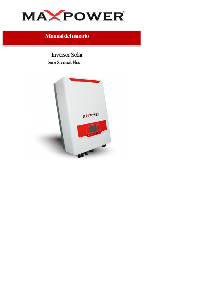 Inversor Maxpower Suntrack Plus 10kw | PDF | Panel solar | Ingenieria ...
