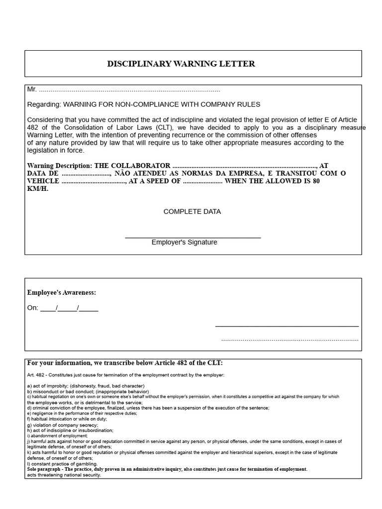 Warning - Letter - Template | PDF | Crimes | Crime & Violence