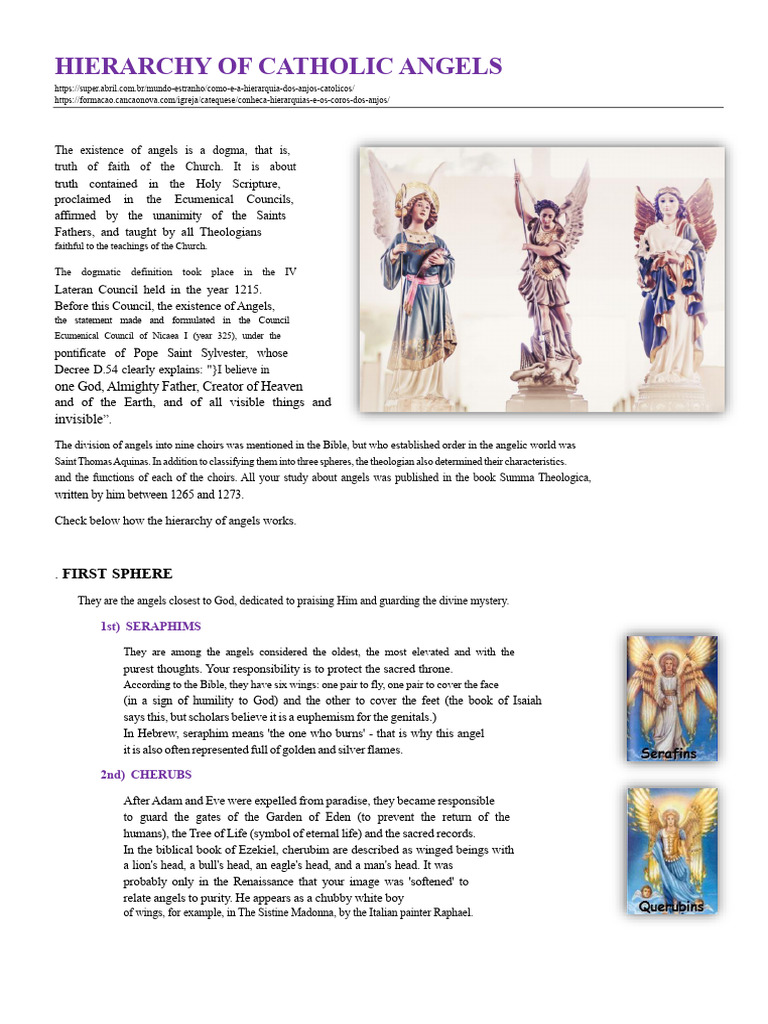 Hierarchy of Catholic Angels | PDF | Angel | Theology