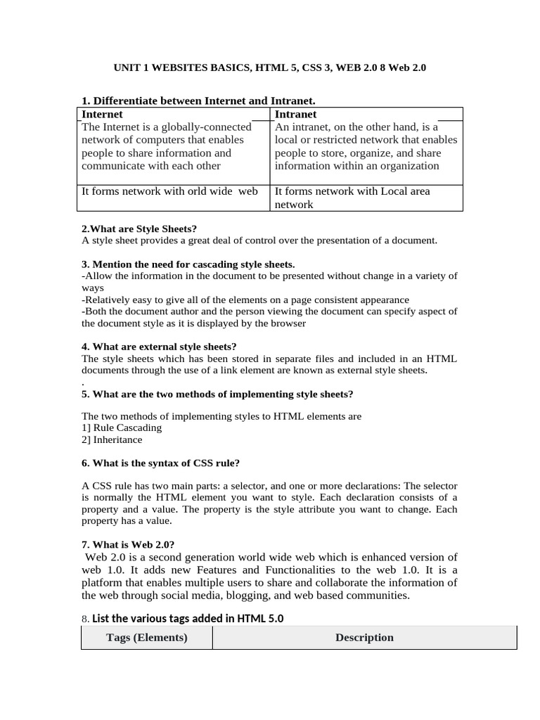 Internet Programming Question Bank | PDF | Document Object Model ...