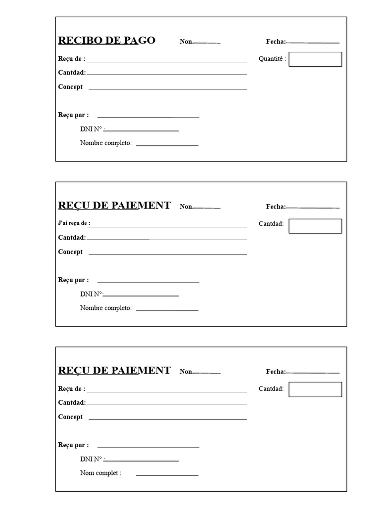 Modèle de reçu de paiement standard | PDF
