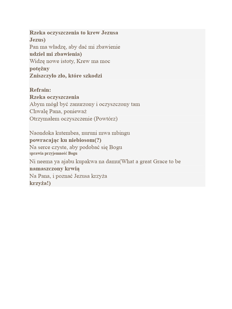 Kijito Cha Utakaso Ni Krew Jezusa | PDF