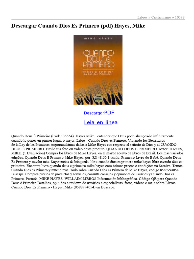 Cuando Dios Es Primero | PDF