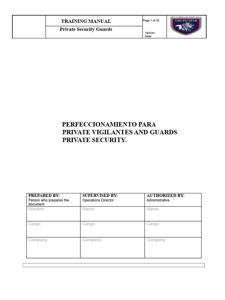 Private Security Training Manual | PDF | Security Guard | Radio