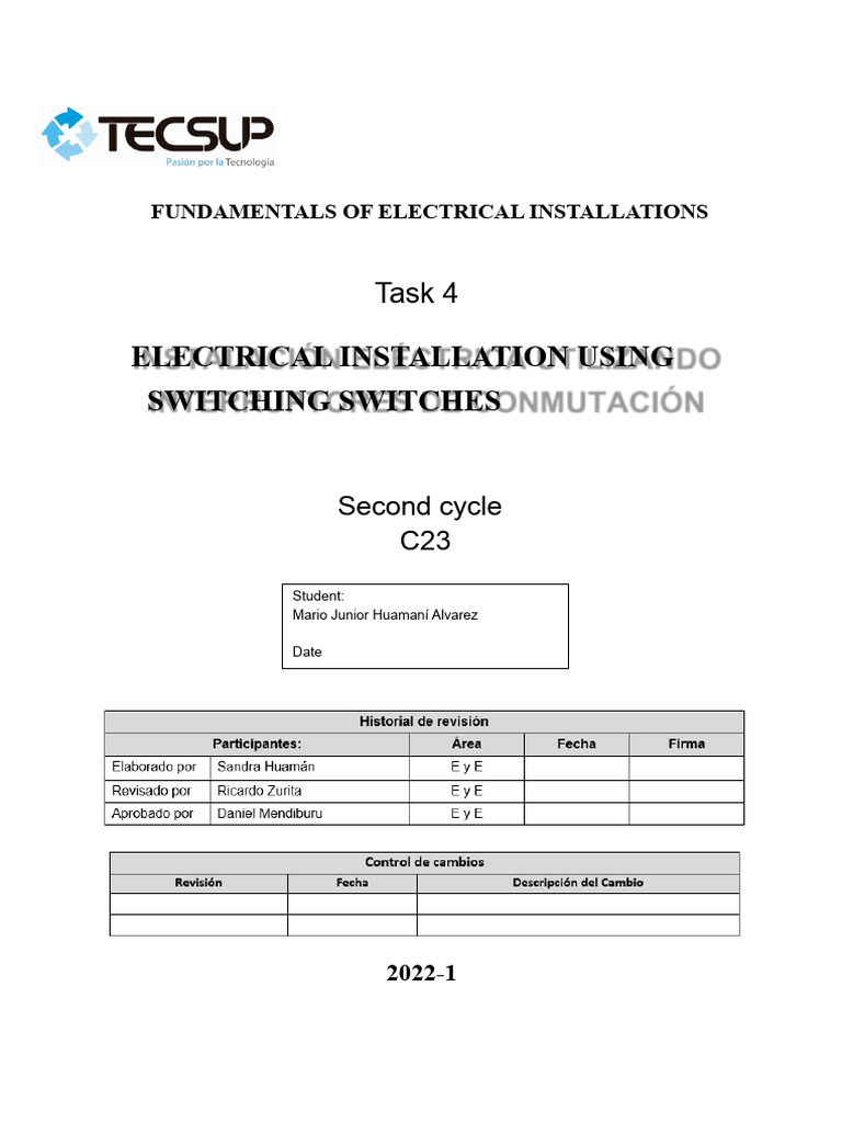 Electrical Installation with Switches Guide | PDF | Electrical Wiring ...