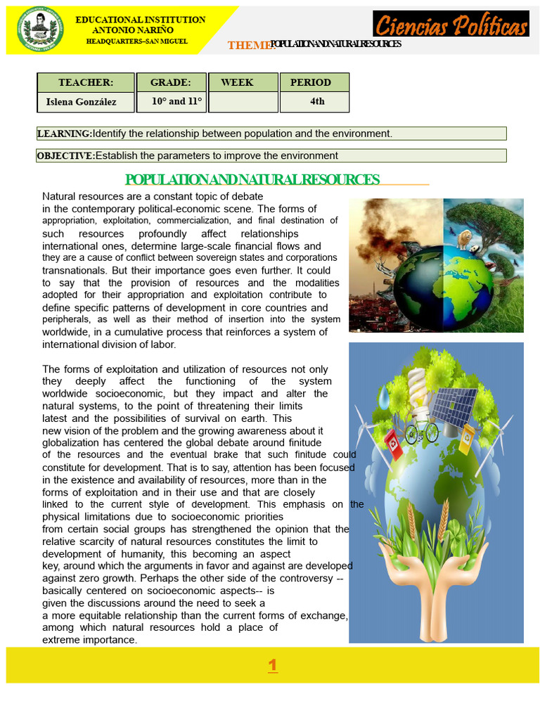 Population-Environment Relationship Insights | PDF | Sustainability ...