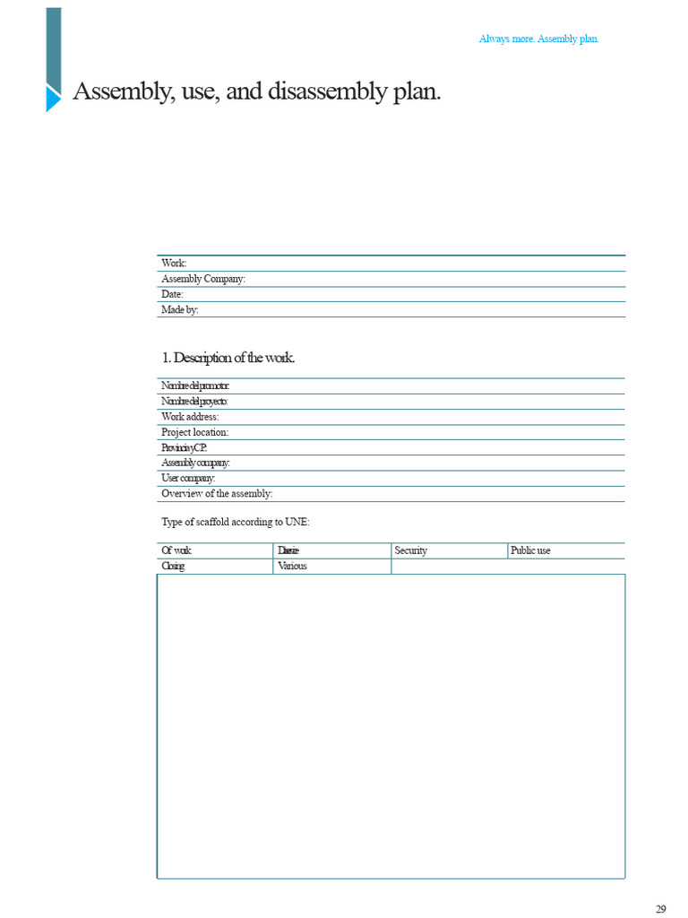 Scaffolding Assembly Plan | PDF | Scaffolding