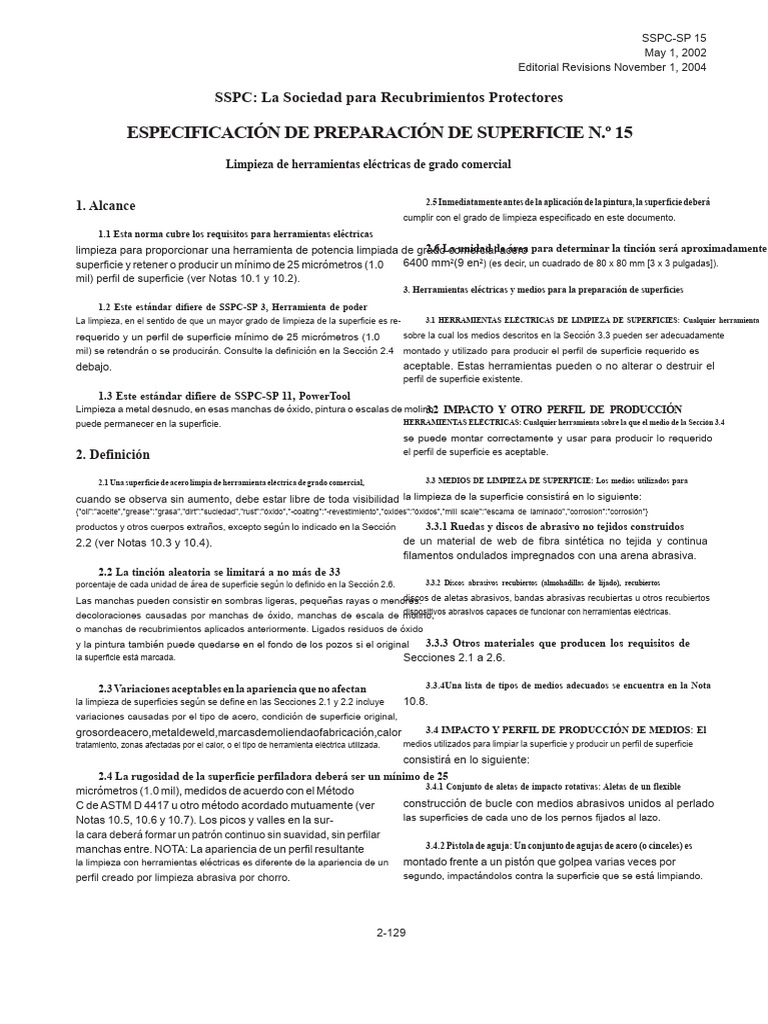 SSPC-SP 15 | PDF | Acero | Soldadura