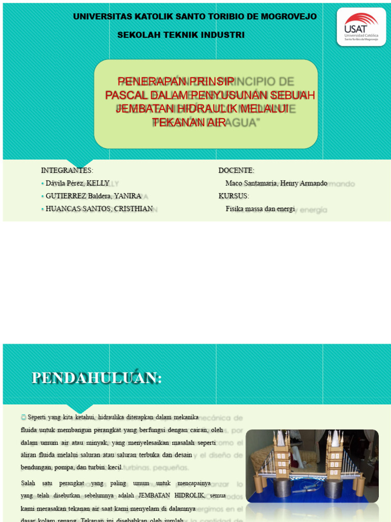 Penerapan Prinsip Pascal-Jembatan Hidraulik | PDF