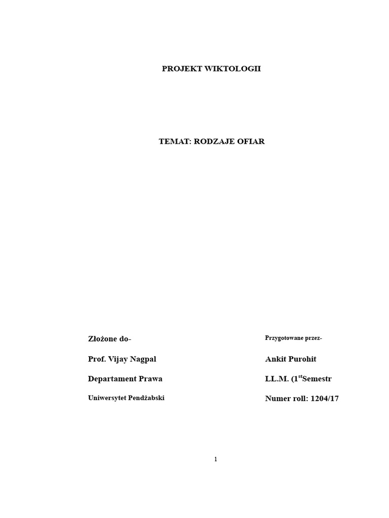 Rodzaje Ofiar PDF | PDF