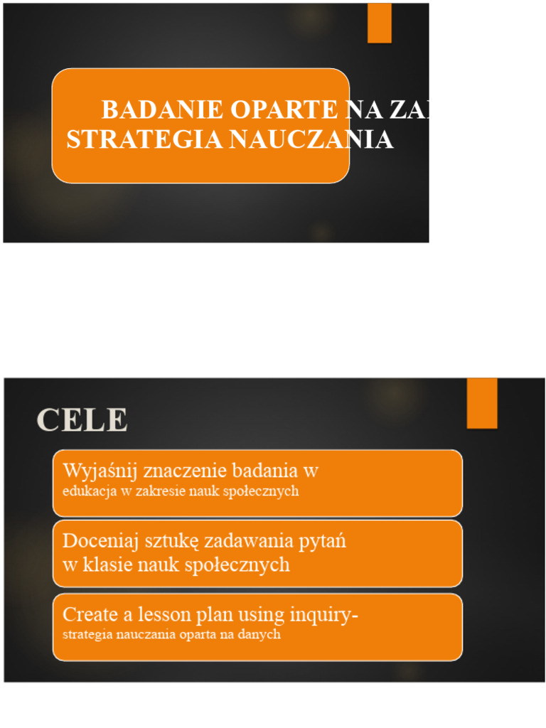 Strategia Nauczania Oparta Na Badaniu PPT11 | PDF