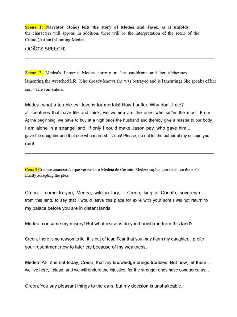 Script Play Medea | PDF | Jason