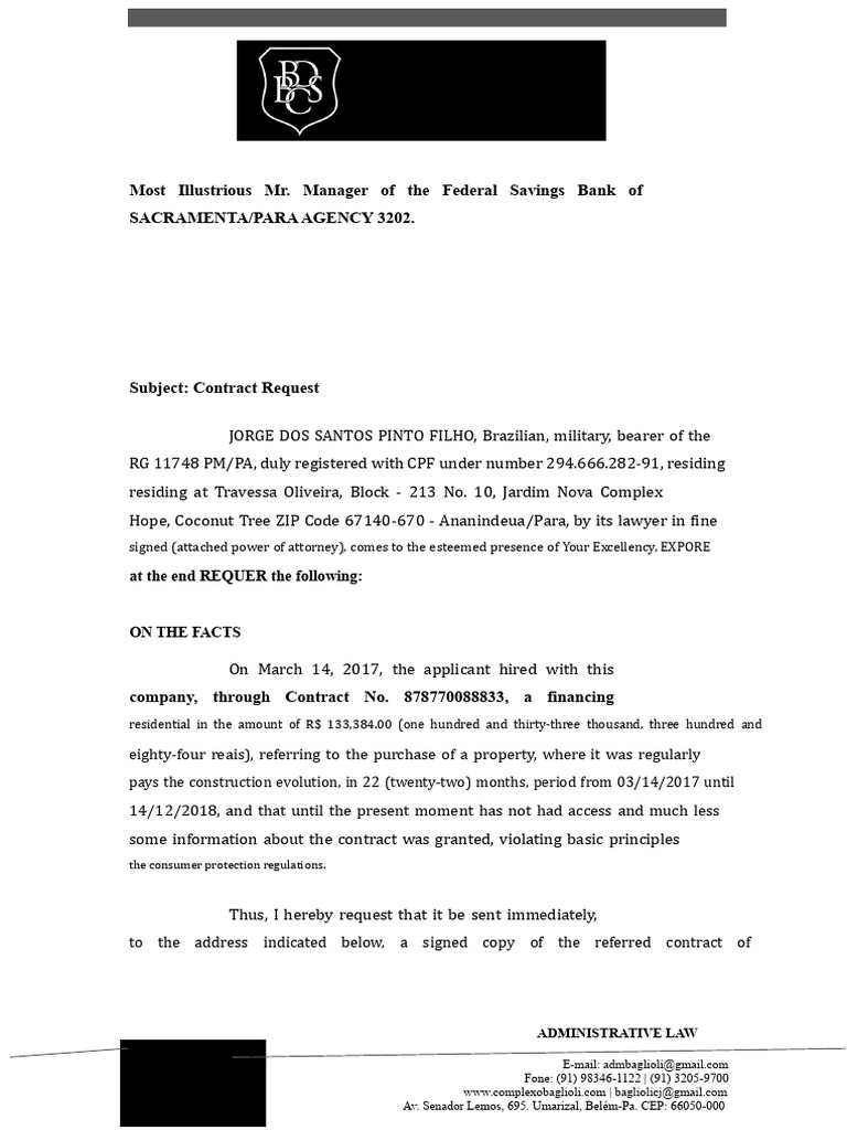 Request For Copy of Contract | PDF | Interest | Business
