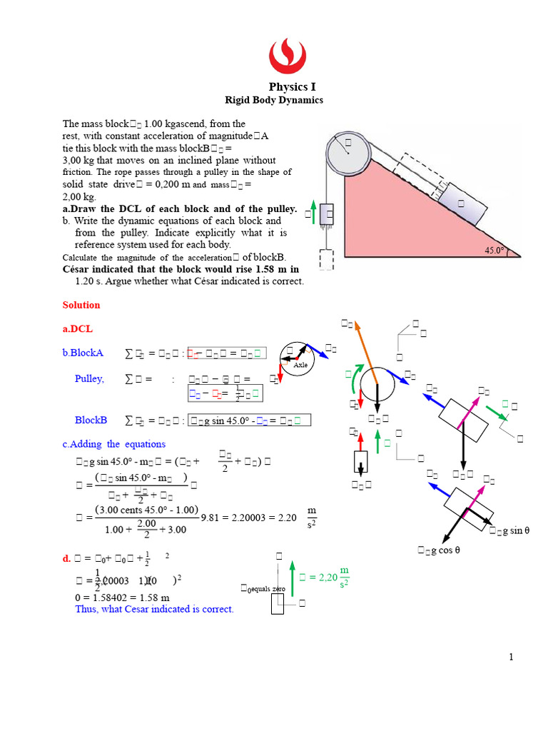 Rigid Body Dynamics Exercises SOL | PDF | Mass | Physical Sciences