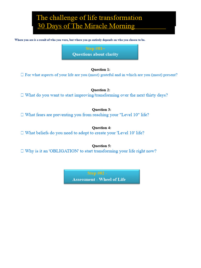 04-The 30-Day Life Transformation Challenge | PDF