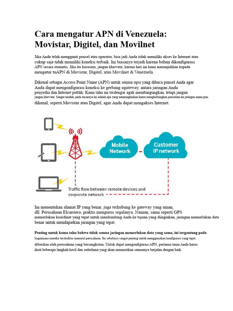 Cara Atur APN di Venezuela: Movistar, Digitel, Movilnet | PDF