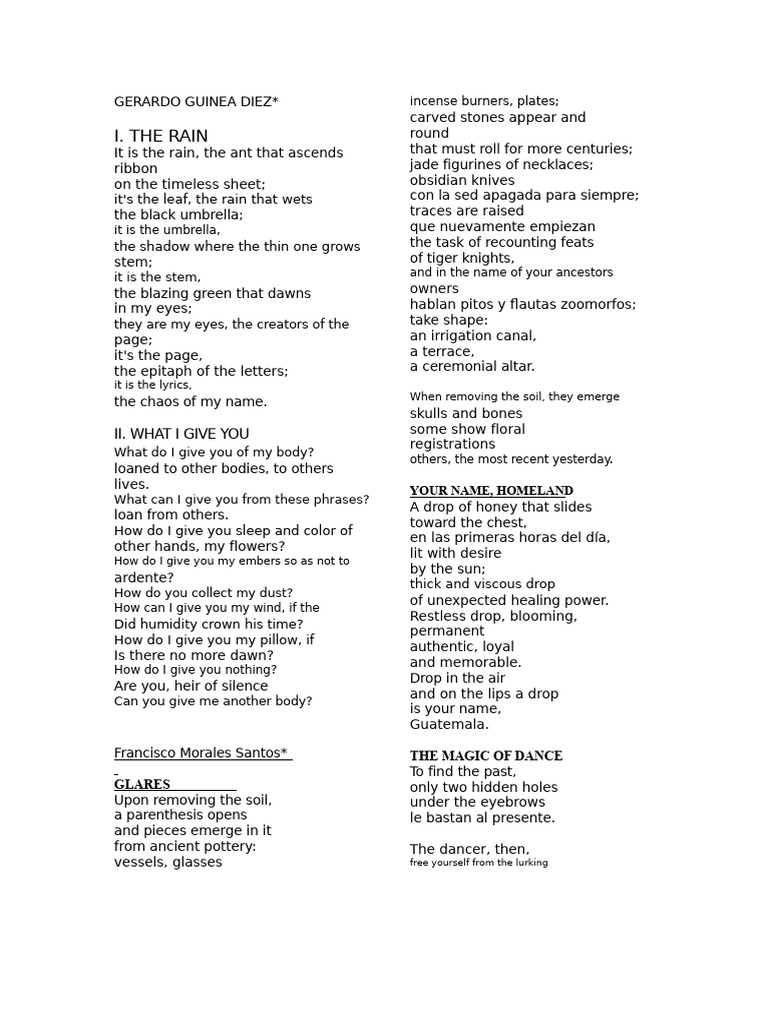30 Guatemalan Poems | PDF