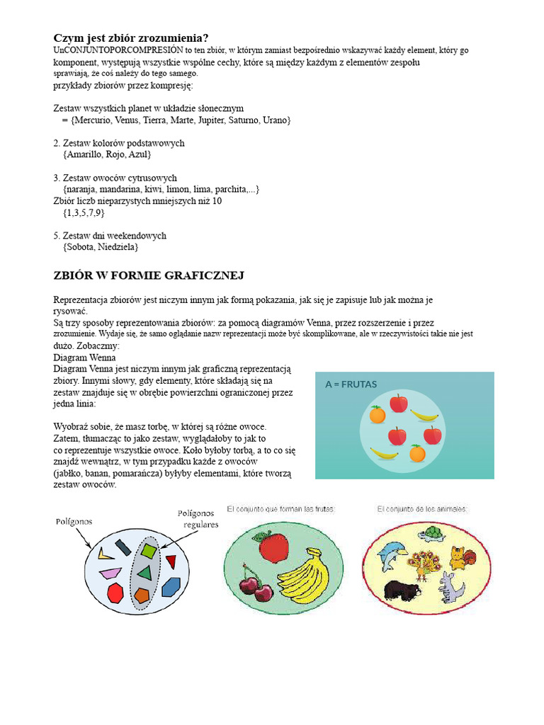 Czym Jest Zbiór Zrozumienia? | PDF