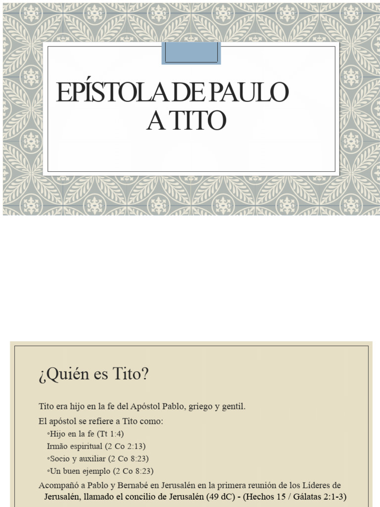 Epístola de Pablo a Tito: Liderazgo y Fe | PDF | Pablo el apóstol ...
