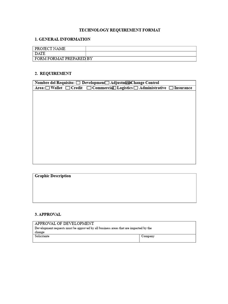 Technology Requirements Format A | PDF