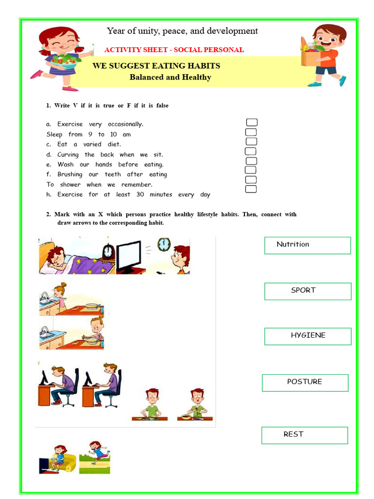 Sheet-Thursday - Ps-We Propose Balanced and Healthy Eating Habits | PDF ...