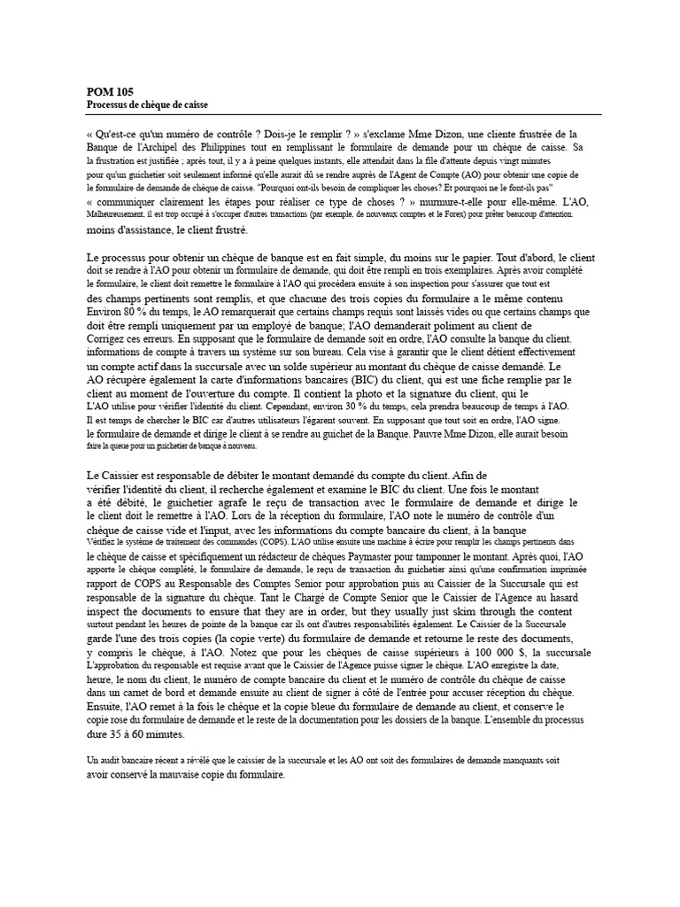 Guide du processus de chèque de caisse | PDF | Banques | Caissier