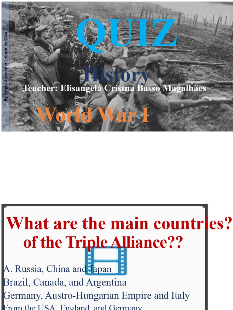 QUIZ - History - World War I | PDF | German Empire | World War I