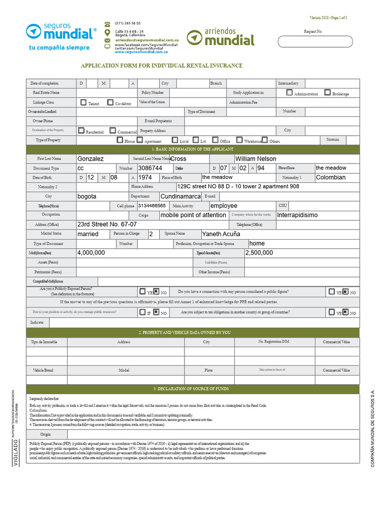 Lease Agreement Form For Natural Person 2 Willim | PDF | Insurance