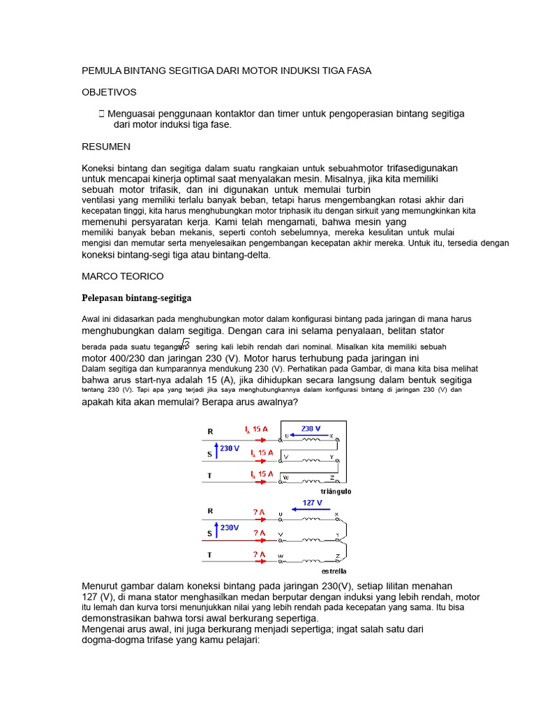 Penghidupan Bintang Segitiga Dari Motor Induksi Tiga Fase | PDF