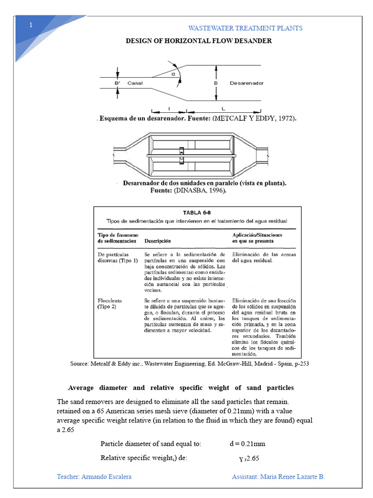 Horizontal Flow Desander Design Guide | PDF | Reynolds Number ...